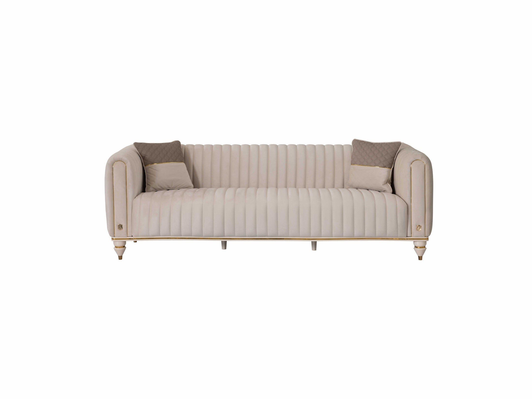 Inci Ivory Velvet Sofa