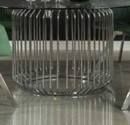 Veena Polished Chrome Round Dining Table Base
