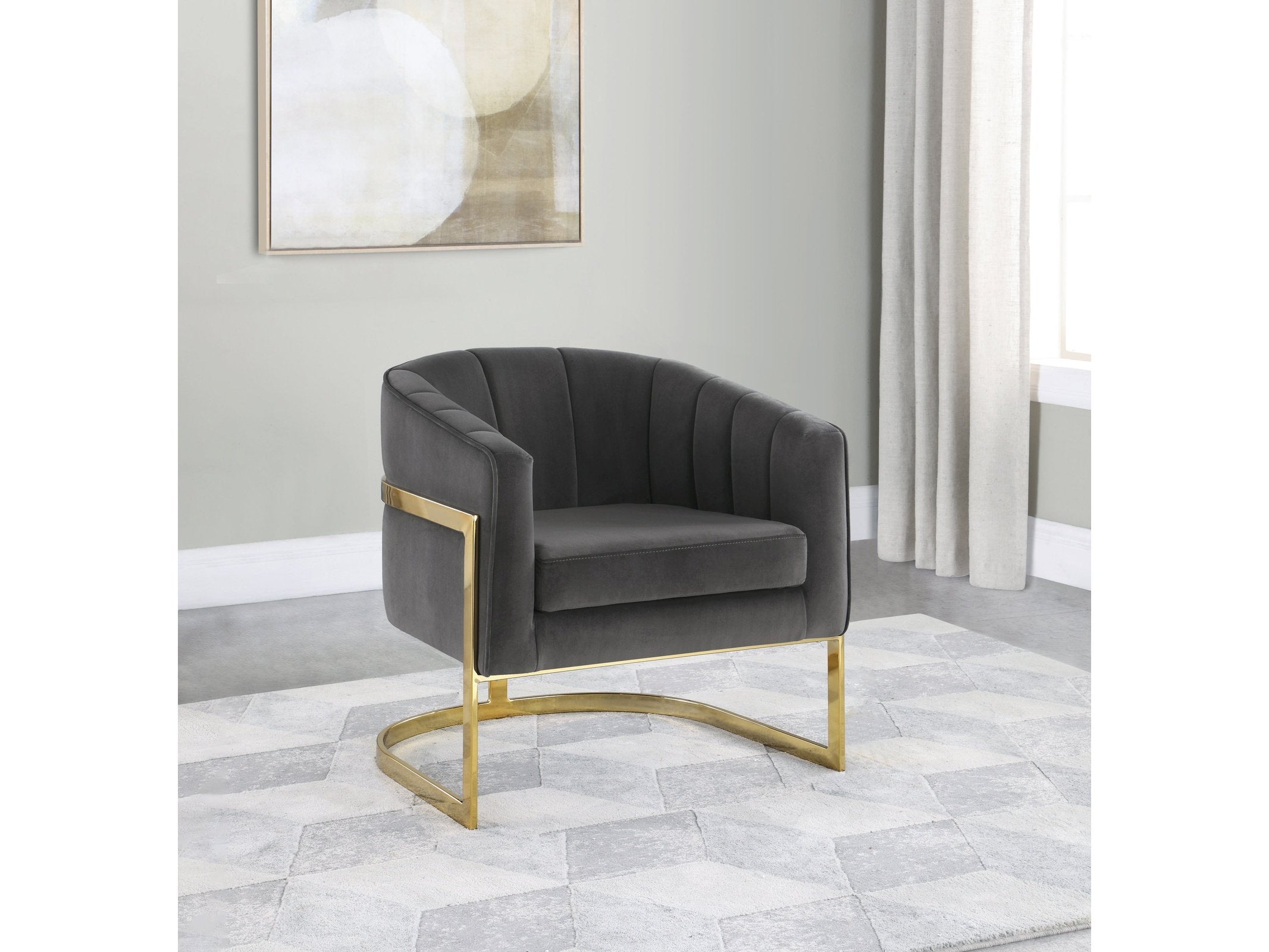 Sidra - Dark Grey& Gold - Accent Chair Ornate Furniture