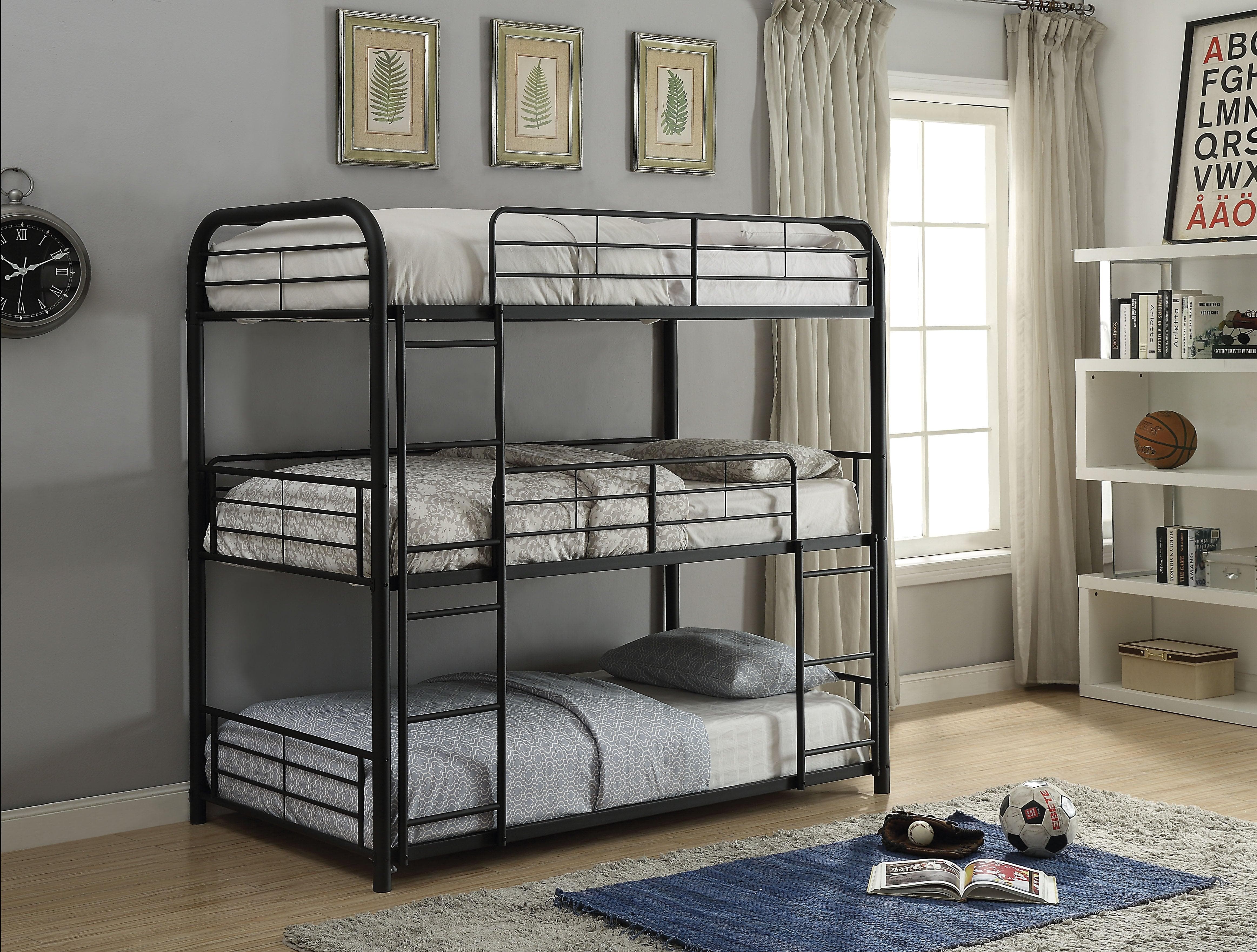 Cairo Sandy Black Bunk Bed (Triple Full) Ornate Furniture