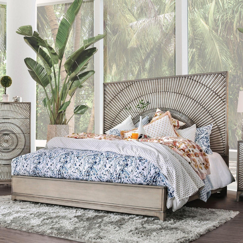 Kamalah Antique Gray 5pc Eastern King Bedroom Set